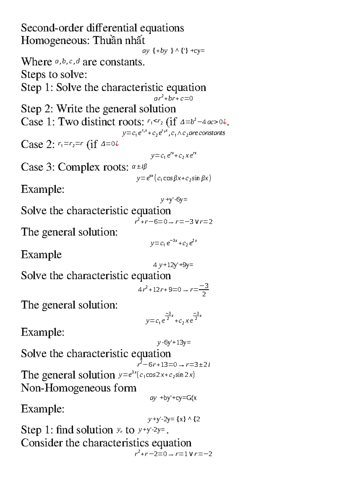 Differential Equations: Homogeneous Solutions (Course Code: DE101 ...