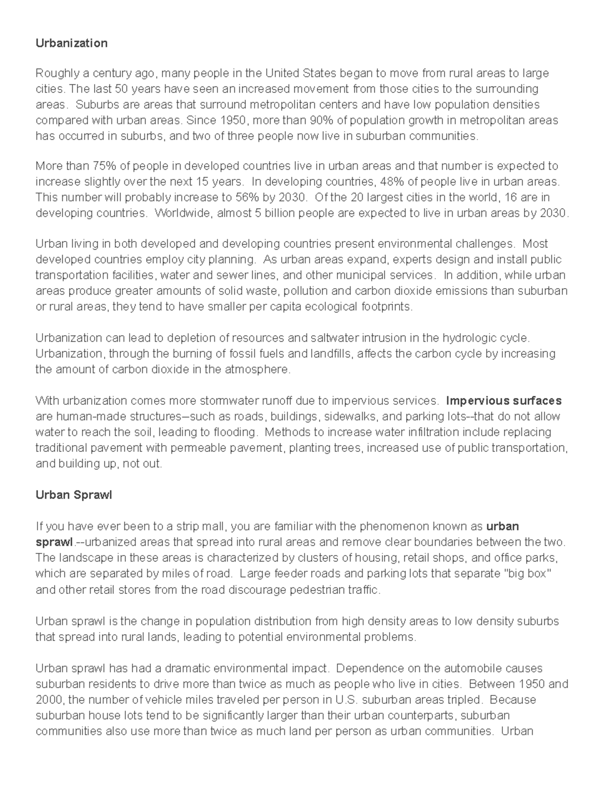 Urbanization and Its Environmental Impacts: A Comprehensive Study - Studocu