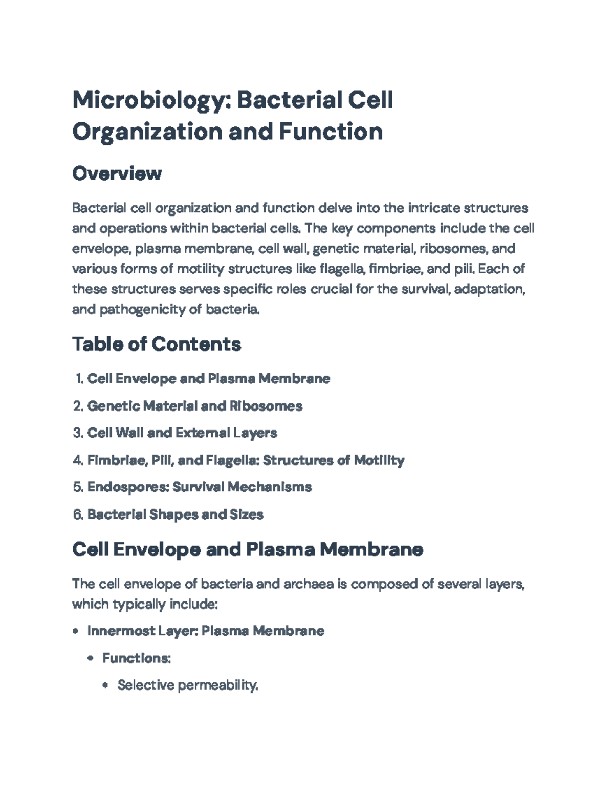 Microbiology 101: Bacterial Cell Organization & Function Overview ...