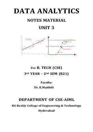 DA Unit 4 - this is the lecture notes of Da unit 4 - DATA ANALYTICS ...