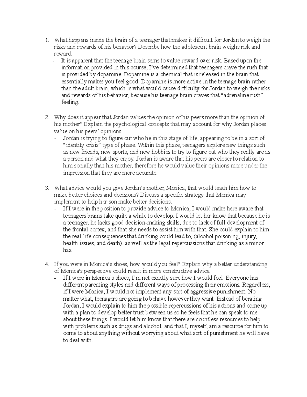 Unit 3 - Touchstone 3.1: Understanding Adolescent Behavior & Choices ...