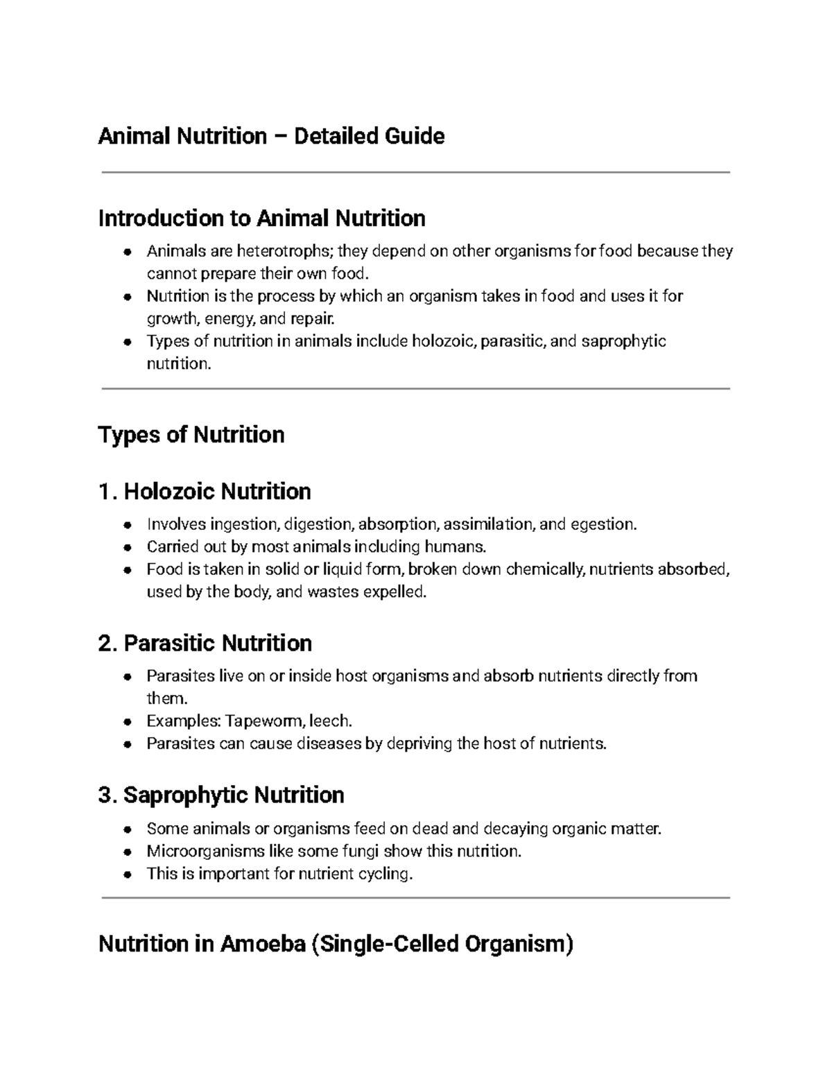 Animal Nutrition Guide (HBS 101) - Types & Digestive Processes - Studocu
