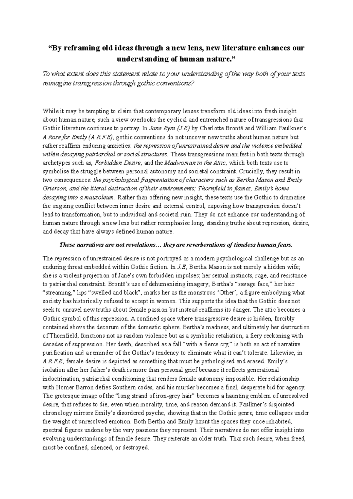 Reimagining Transgression: Gothic Conventions in J.E & A.R.F.E - Final ...