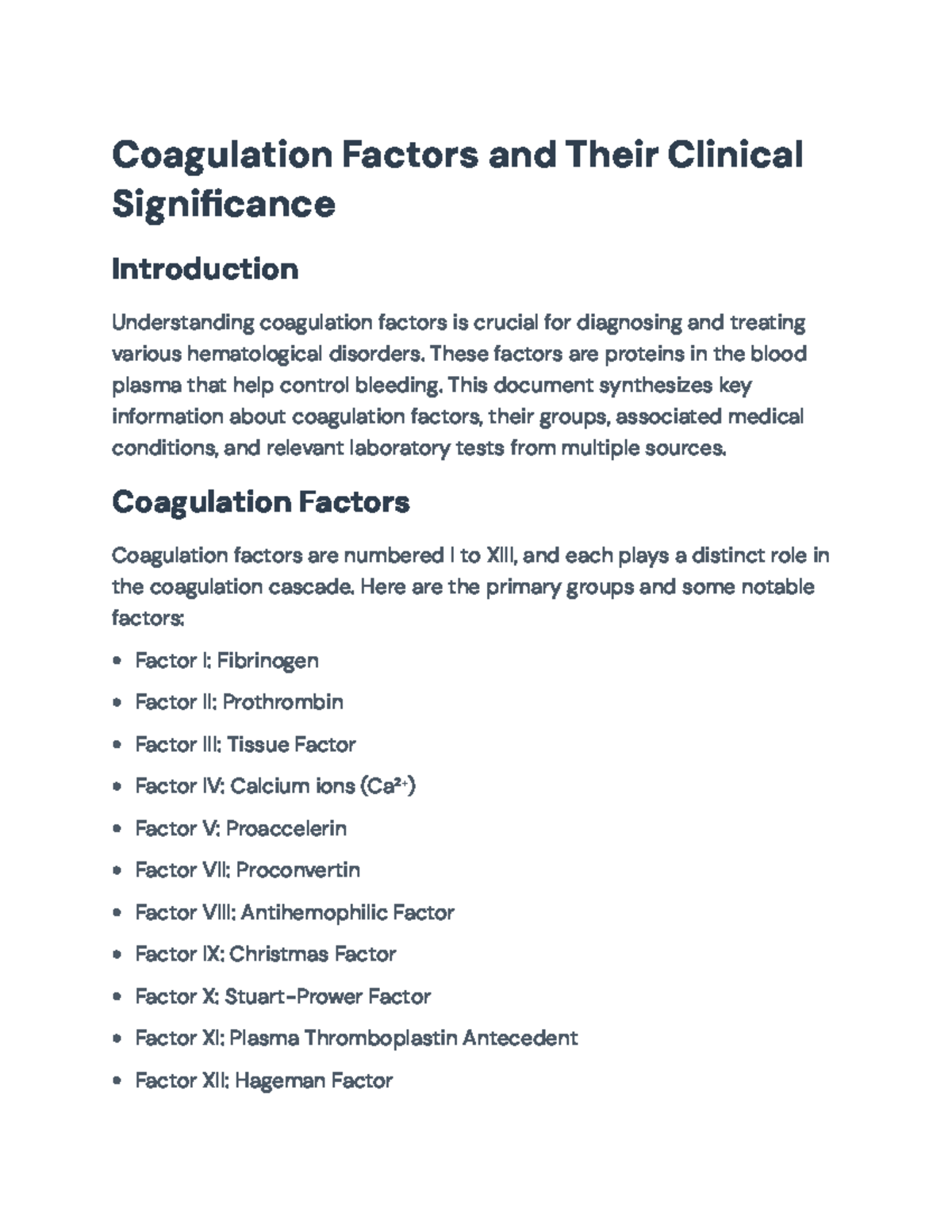 Coagulation Factors: Clinical Significance & Diagnostic Considerations ...
