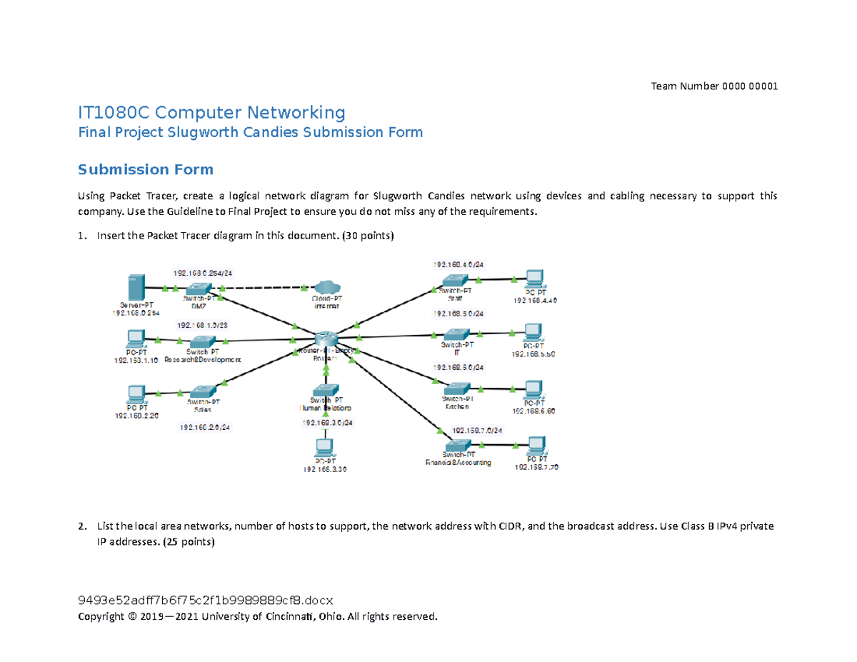 Final Project Submission Form-finished - Team Number 0000 00001 IT1080C Computer Networking ...