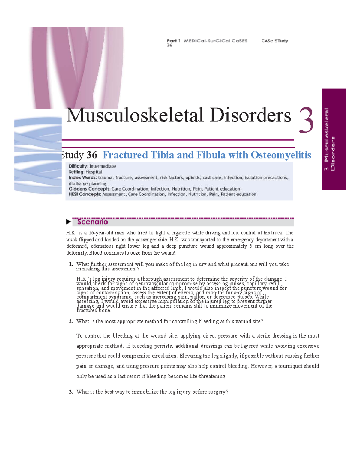 Musculoskeletal Case Study: Fractured Tibia & Fibula with Osteomyelitis ...