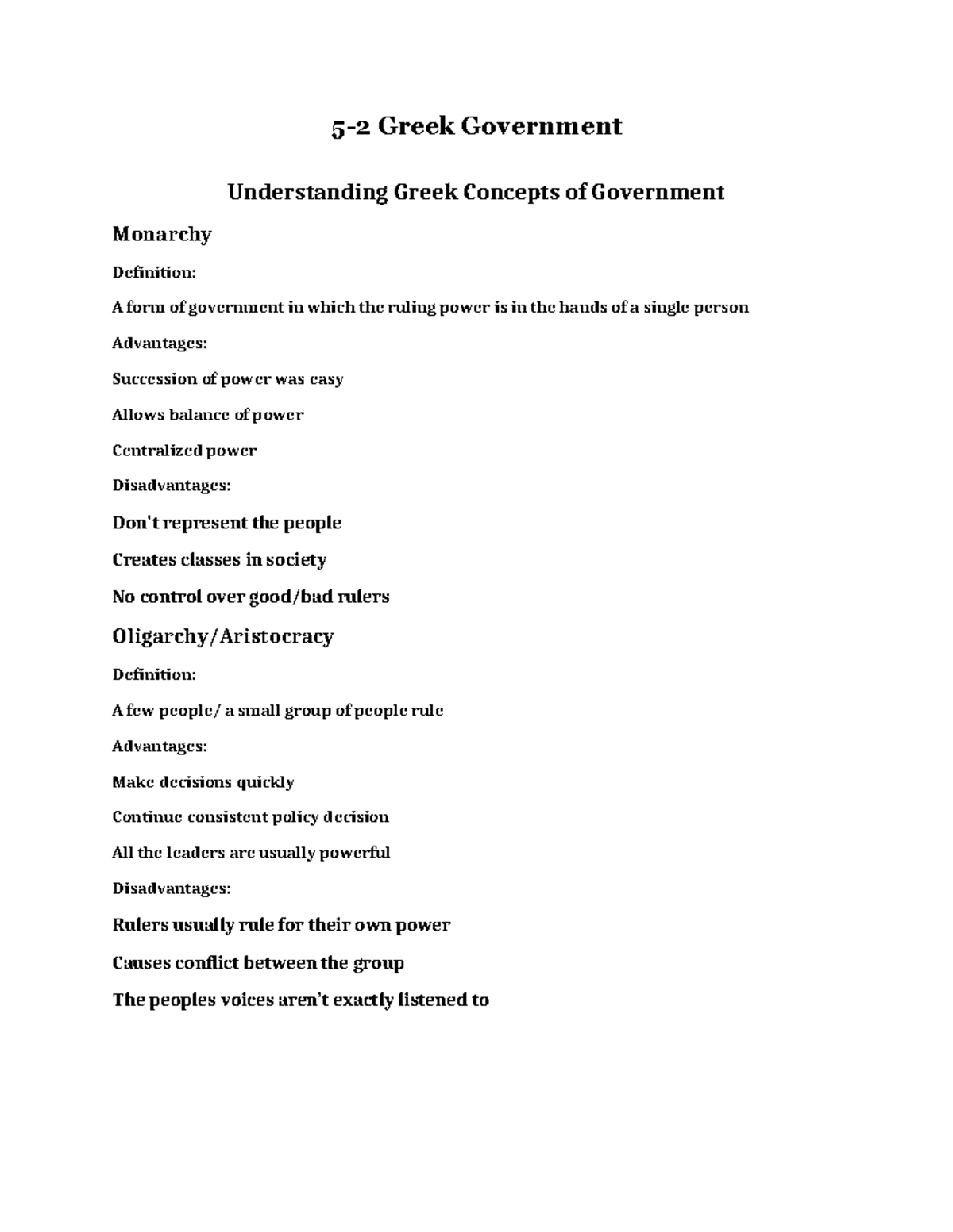 Greek Government Structures: An Overview of Types and Impacts - 5-2 ...