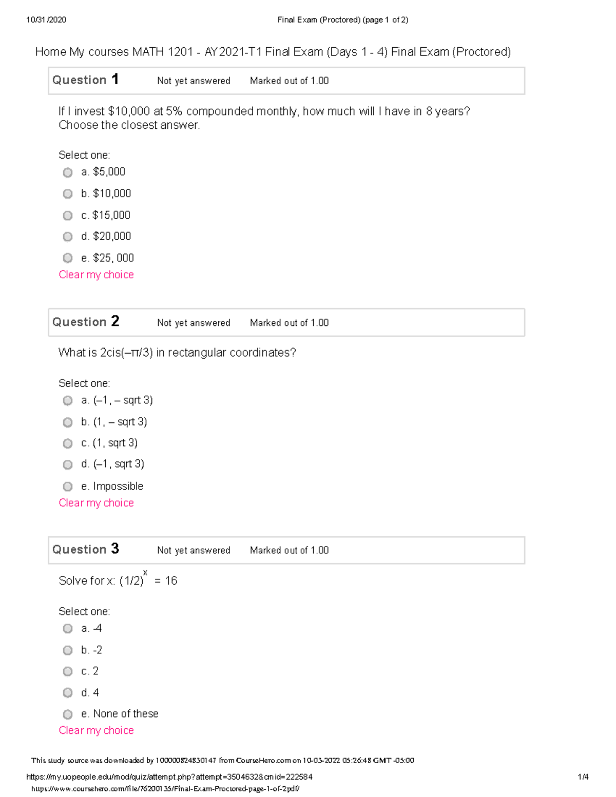 Final Exam Proctored page 1 of 2 - my.uopeople/mod/quiz/attempt.php ...