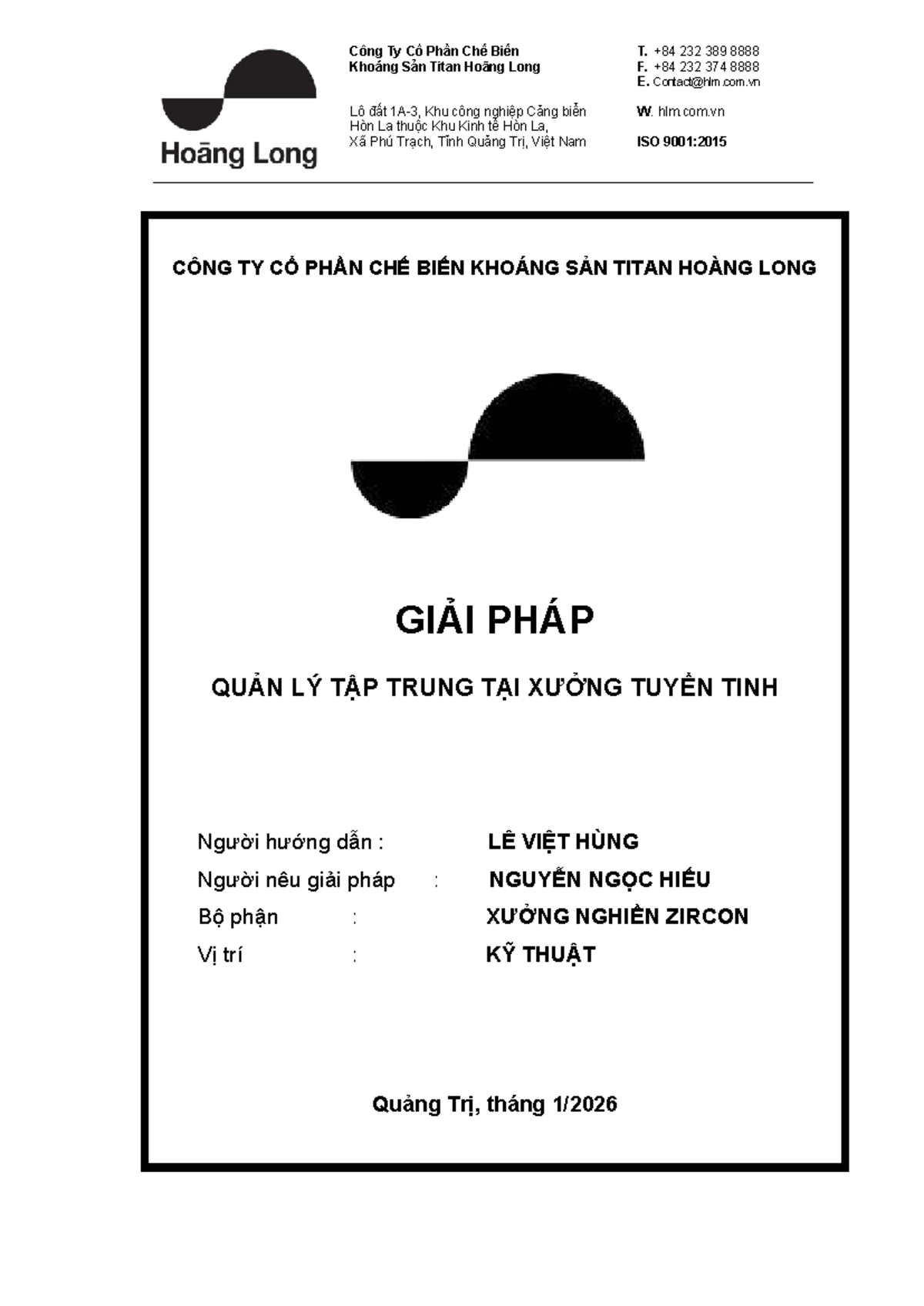 Giải Pháp Quản Lý Tập Trung SCADA_XTT Tại Công Ty Titan Hoàng Long ...