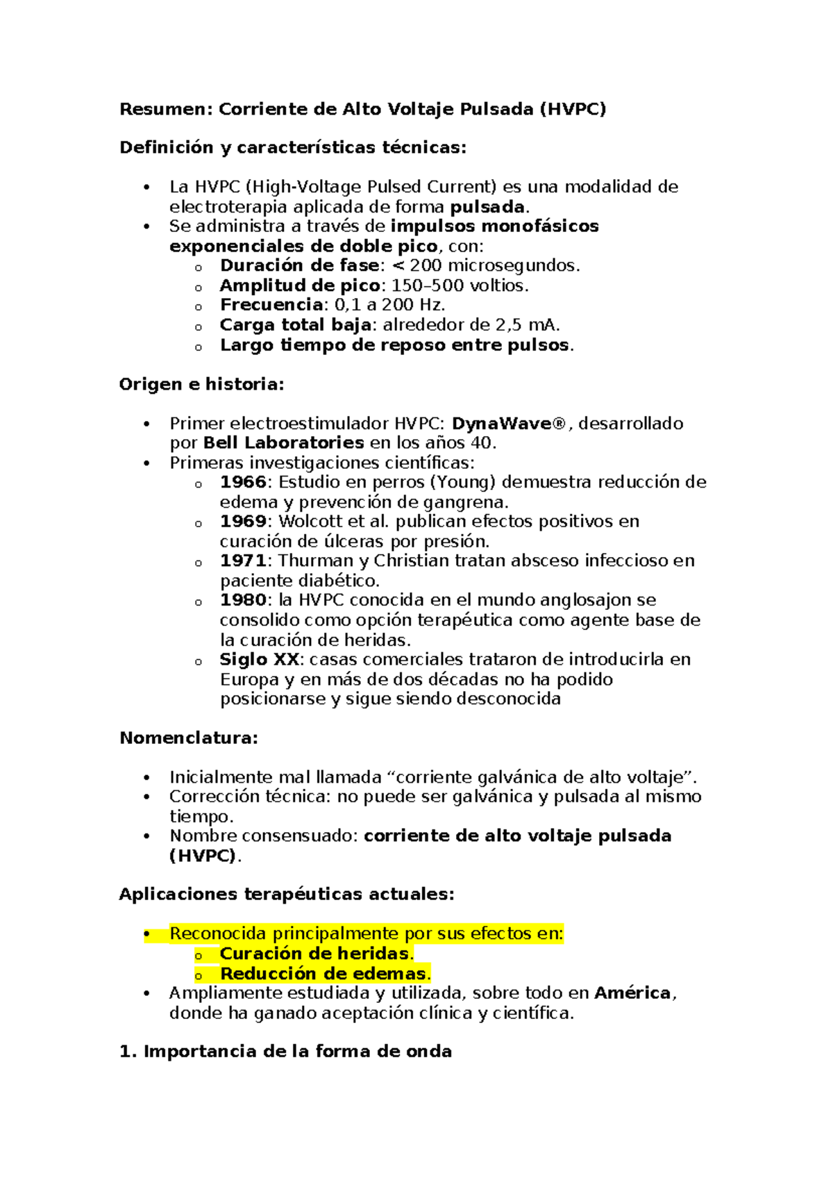 Resumen HVPC: Definición, Características y Aplicaciones Terapéuticas ...