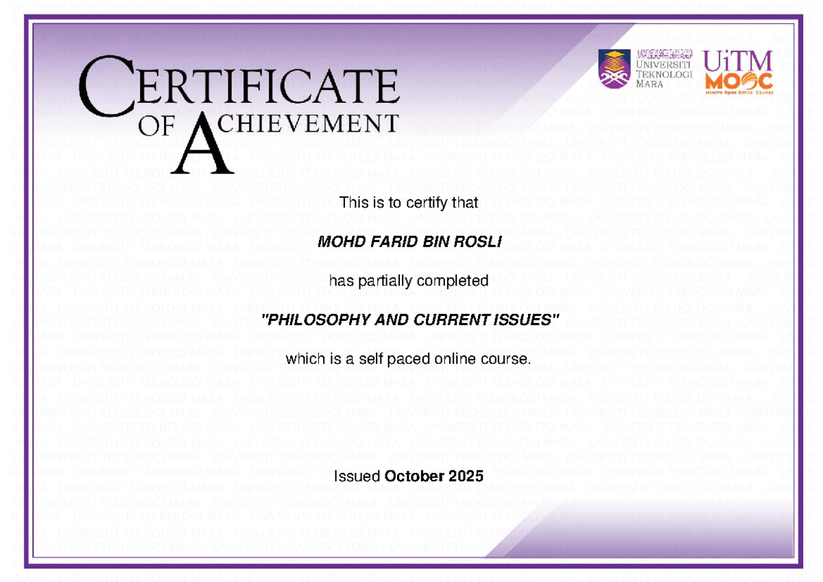 Philosophy and Current Issues MOOC Certification - Oct 2025 - Studocu