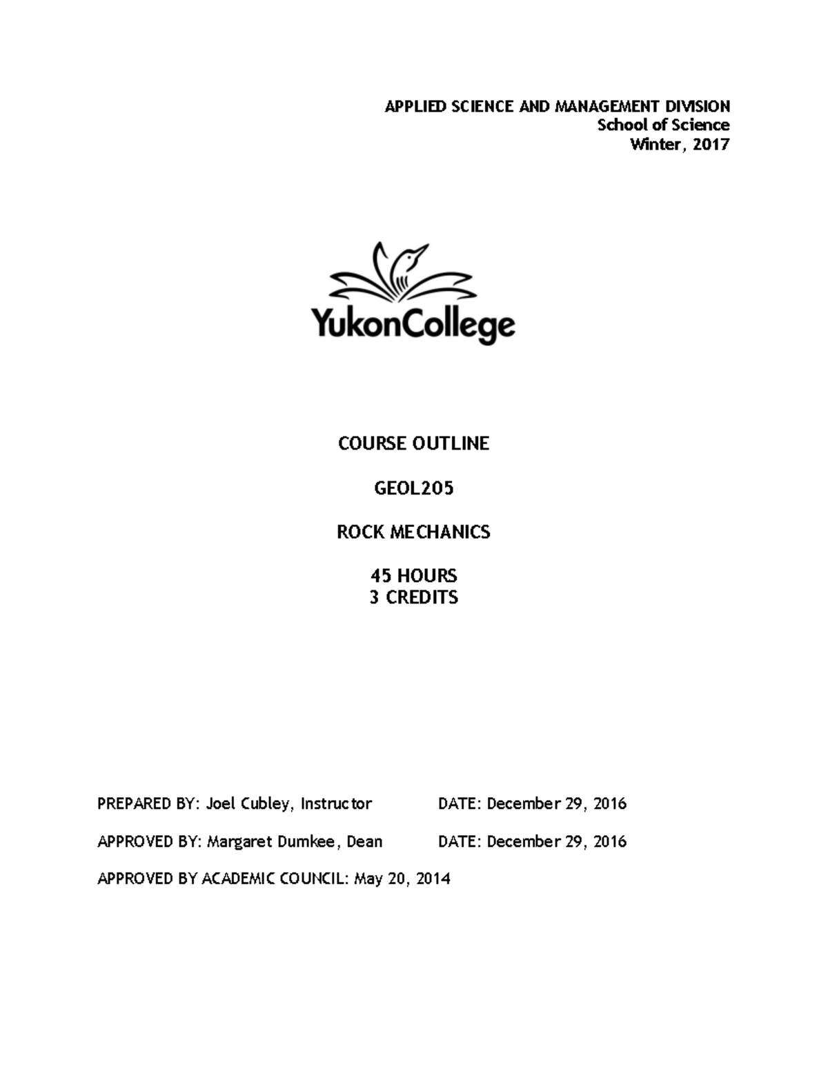 GEOL205 Course Outline: Rock Mechanics Overview and Assessment - Studocu