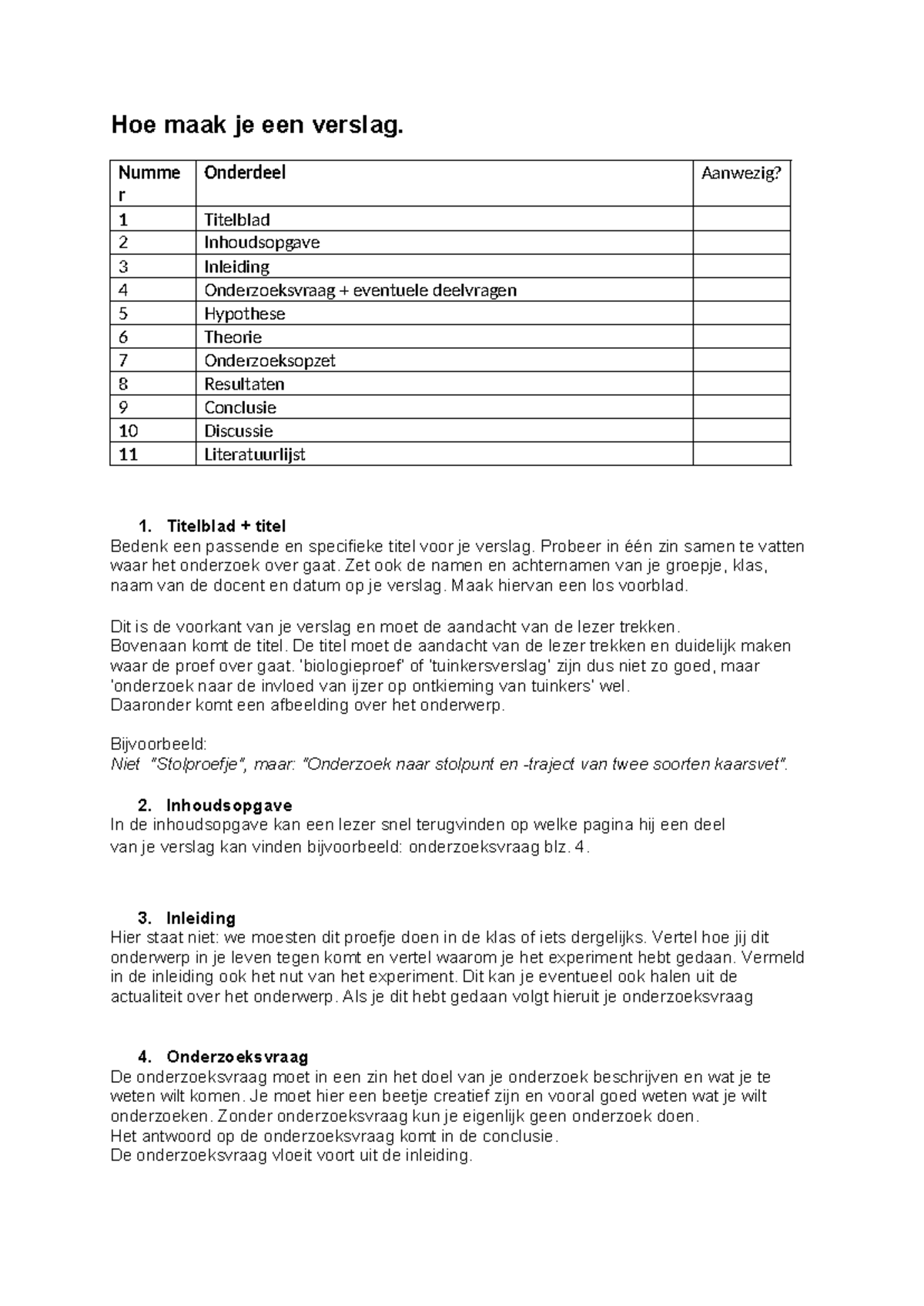 Titel en Structuur voor een Verslag: Stappen en Tips - Studeersnel
