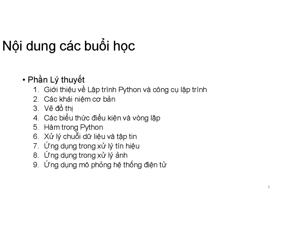 B5 Hàm trong python - sss - Nội dung các buổi học • Phần Lý thuyết 1 ...