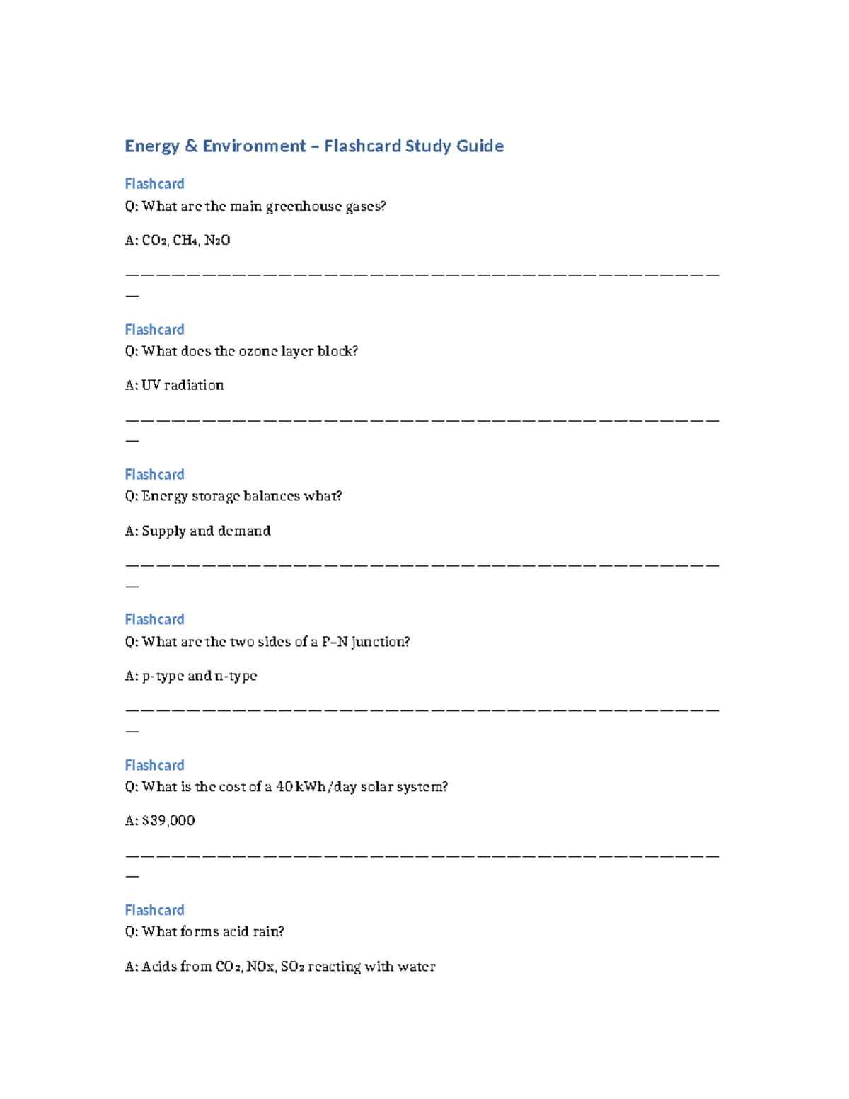 Energy Environment Flashcards Study Guide: Key Concepts & Terms - Studocu