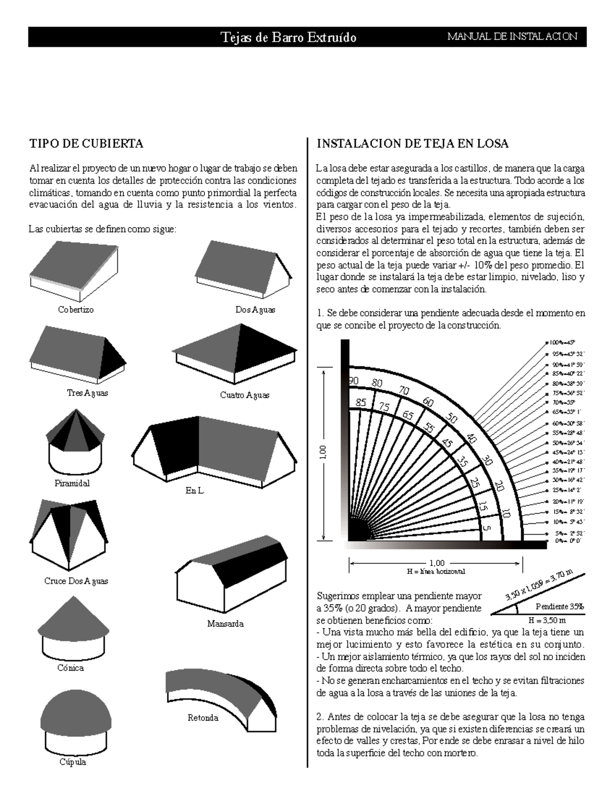 Manual de Instalacion de Teja - TIPO DE CUBIERTA Al realizar el ...