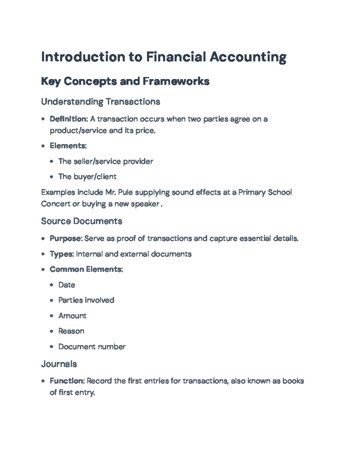 Introduction to Financial Accounting: Key Concepts & Frameworks ...