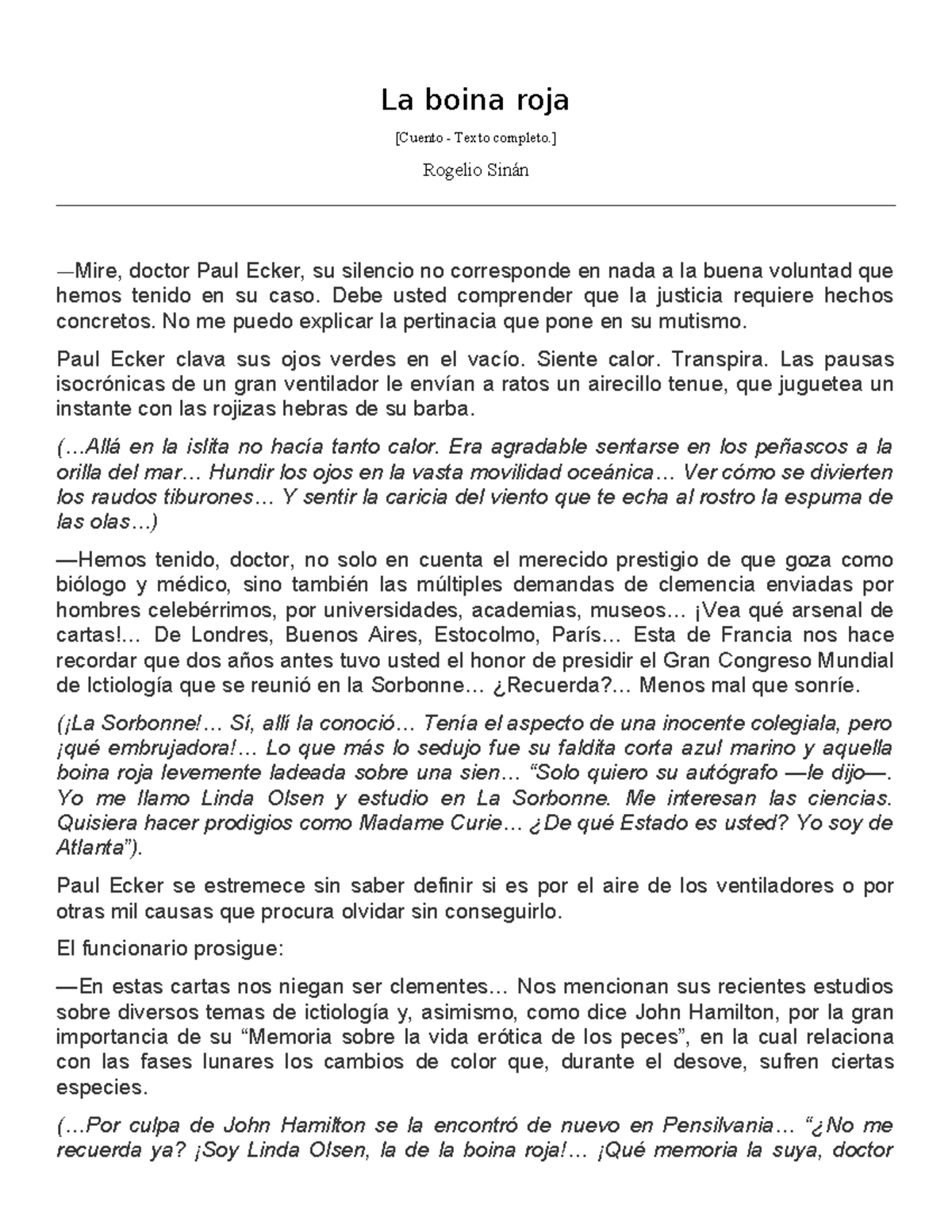 La boina roja: Análisis y Reflexiones sobre la Obra de Rogelio Sinán ...
