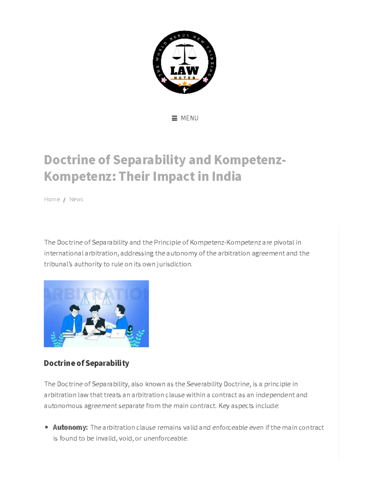Doctrine of Separability & Kompetenz-Kompetenz: Impact on Indian ...