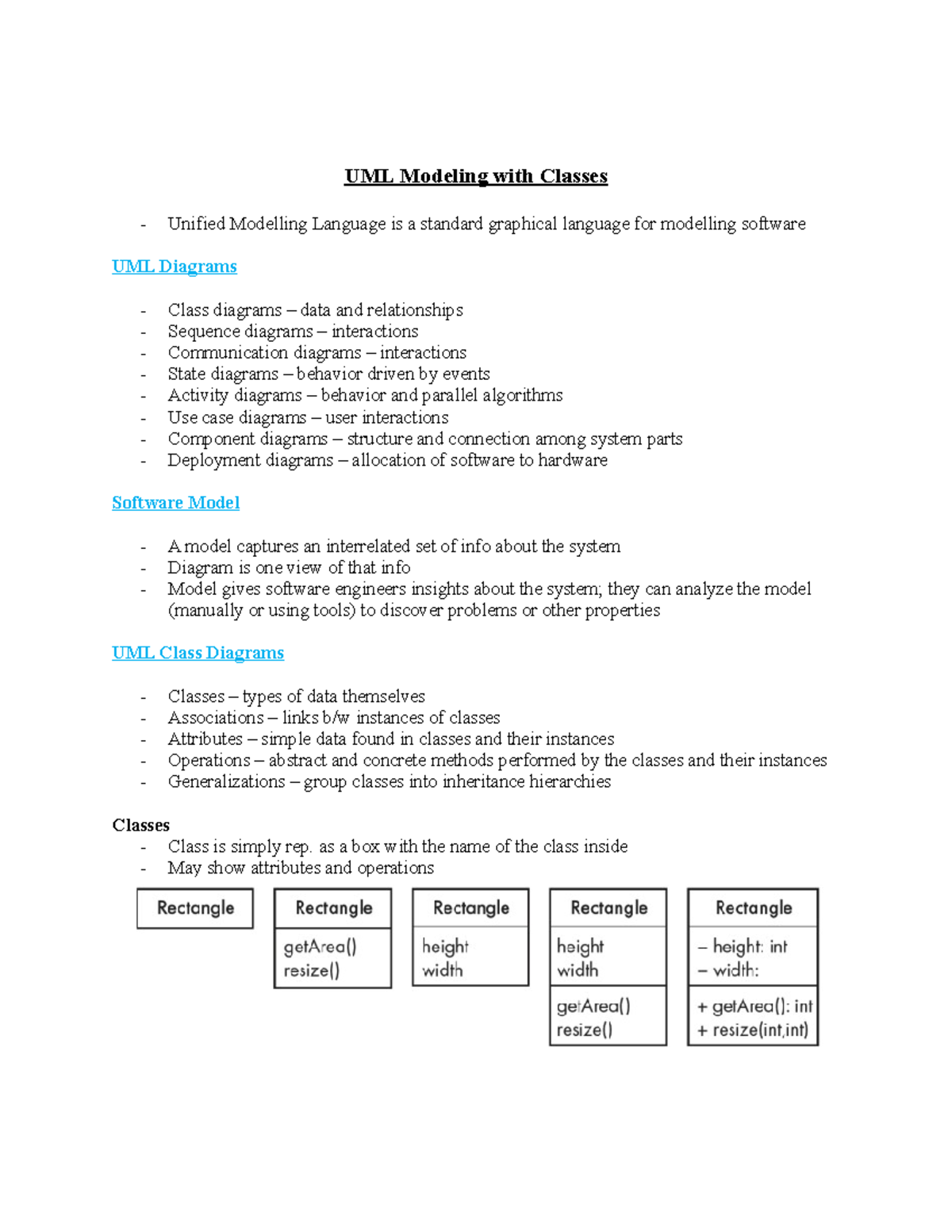 Lecture 5 - UML Modeling with Classes Unified Modelling Language is a ...