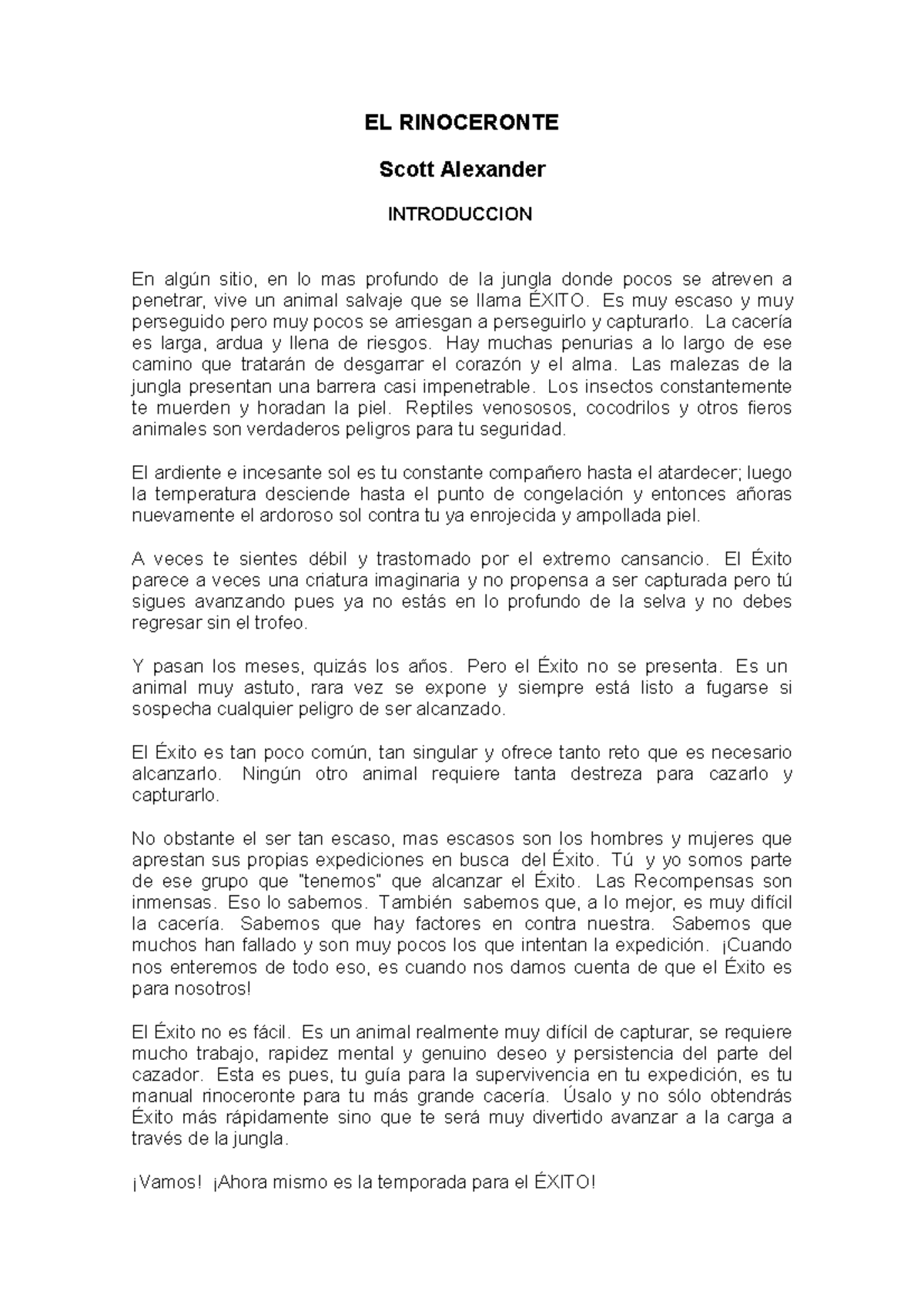 El rinoceronte 🦏 - Libro - EL RINOCERONTE Scott Alexander INTRODUCCION ...