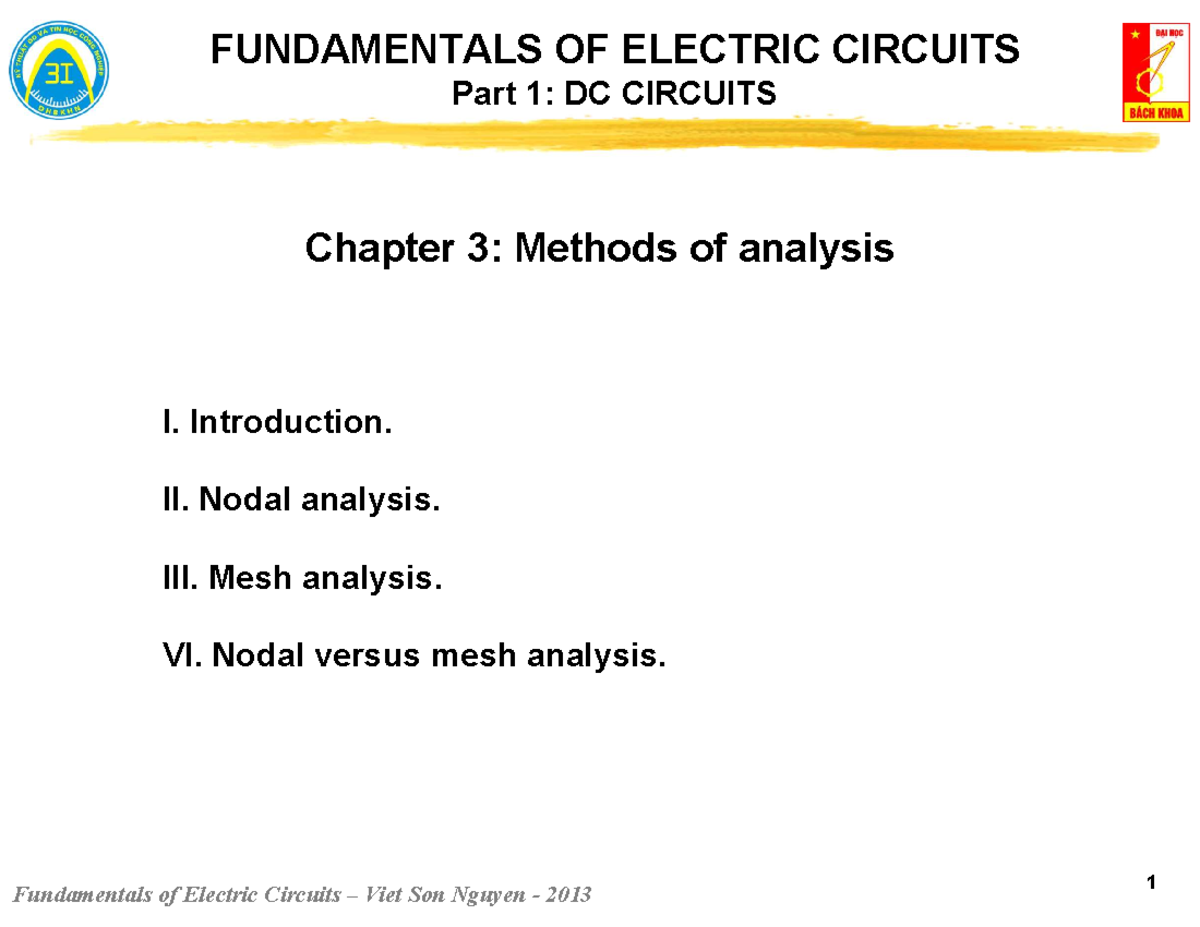 EE3706 - Chapter 3: Nodal and Mesh Analysis Techniques in DC Circuits - Studocu