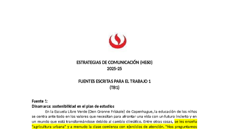 HE60.TB1 2025-25 - Estrategias de Educación Verde y Sostenibilidad - Studocu