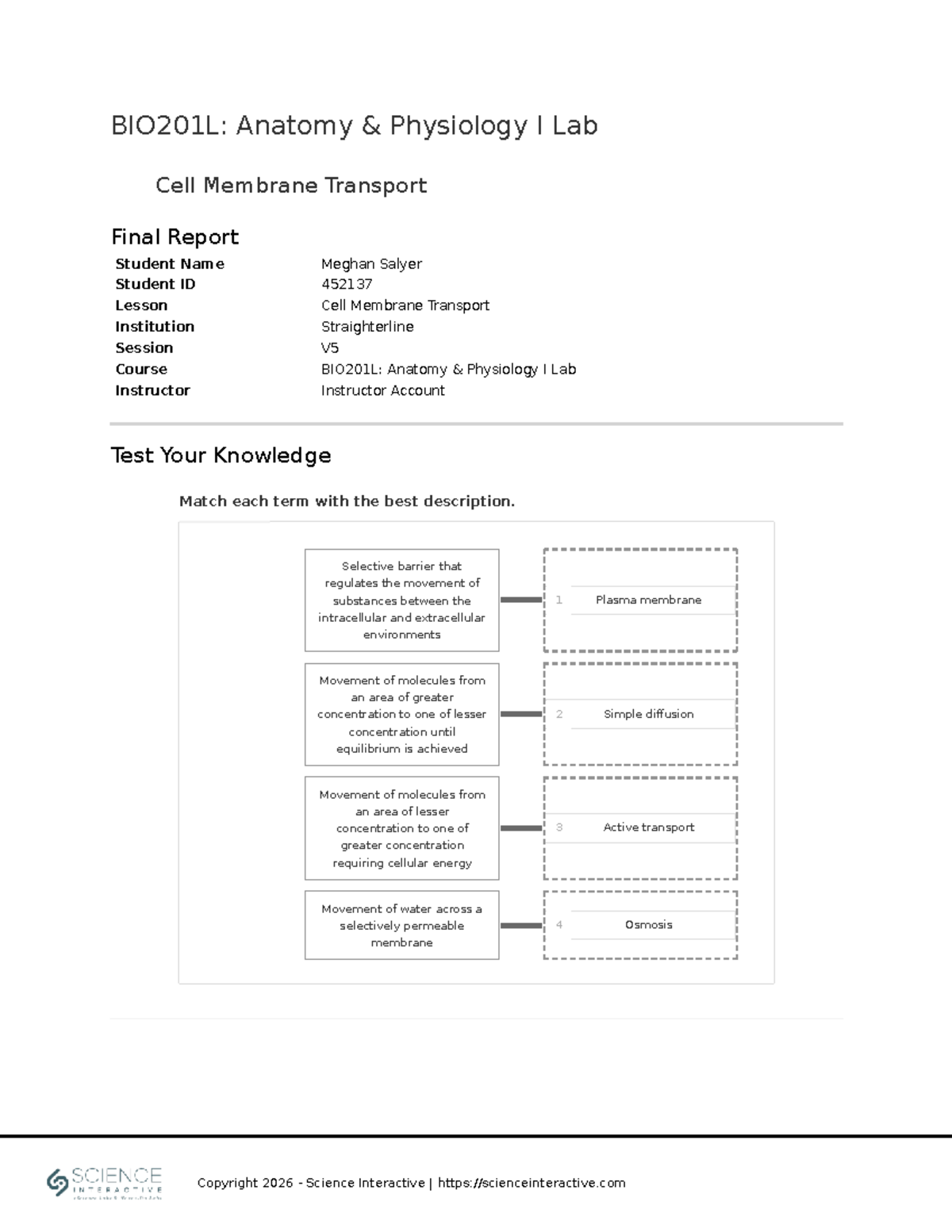 BIO201L: Final Report on Cell Membrane Transport Lab - Studocu