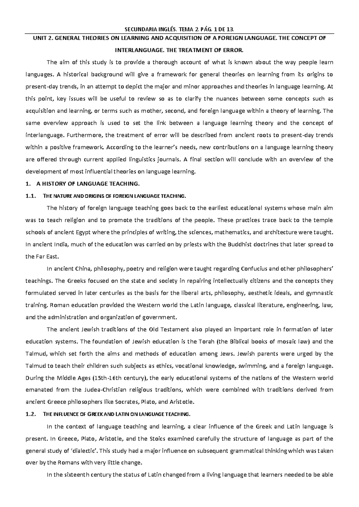 377977531 Tema 2 Oposiciones Secundaria Ingles - UNIT 2. GENERAL ...