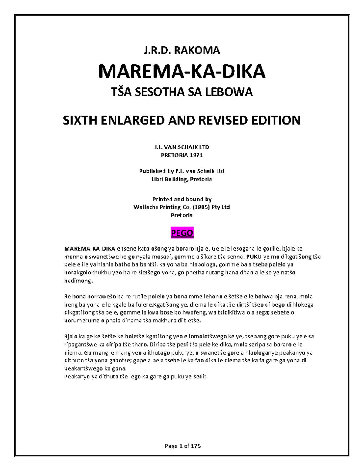 Marema KA DIKA - DEKA: Tšoara Dika le Diema ka Go Reng! - Studocu