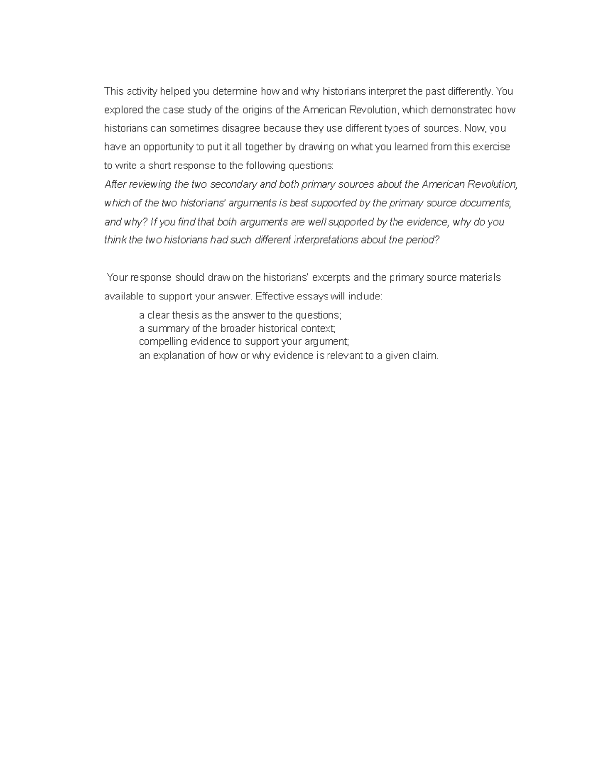 Chapter 2: Analyzing Historians' Perspectives on the American ...