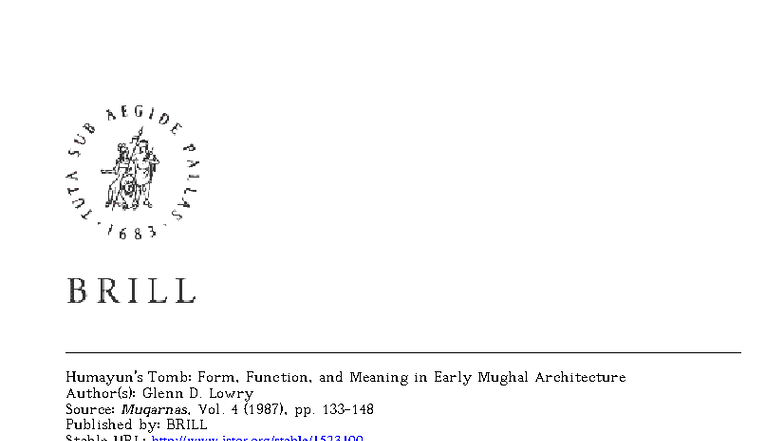 Humayun's Tomb: Form, Function, and Meaning in Mughal Architecture ...