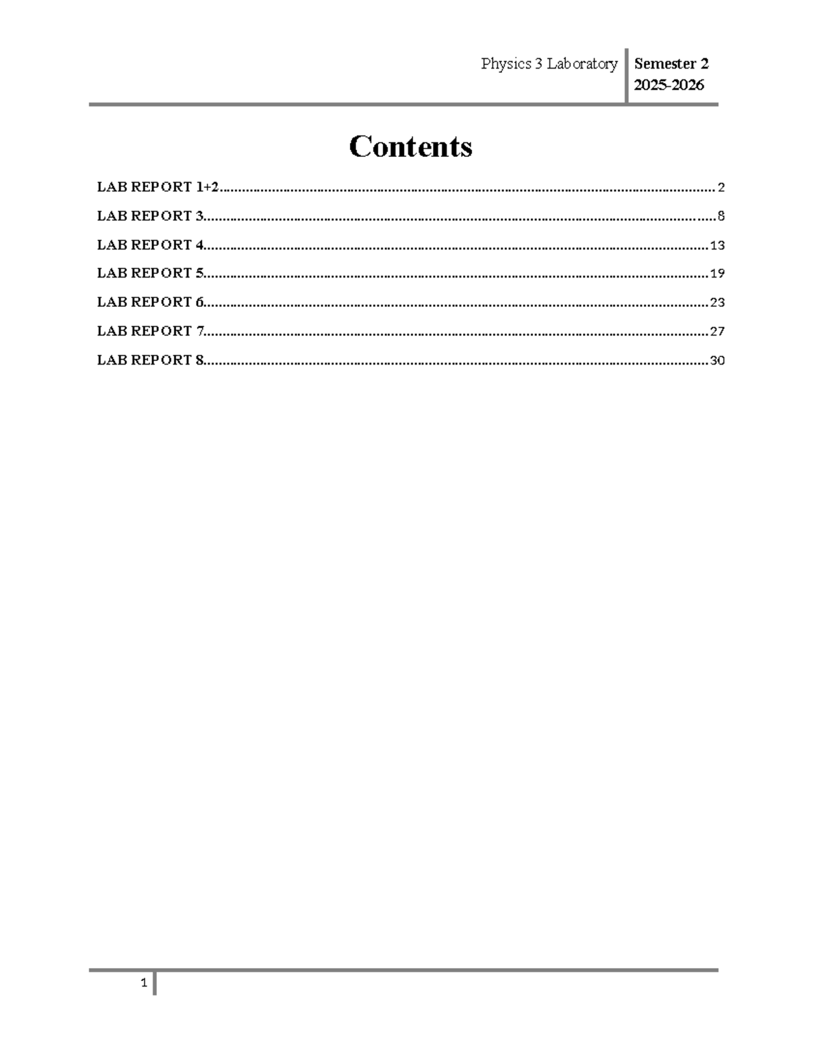Physics 3 Lab Reports S2 2025-2026: Experiments & Analysis - Studocu