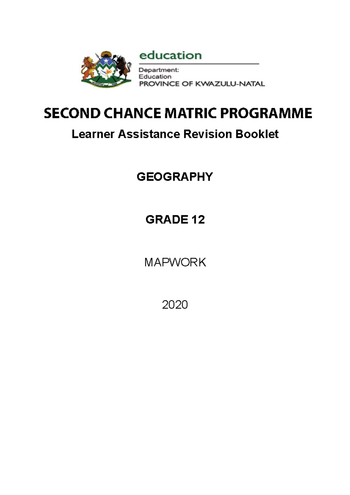 Geography Mapwork: Grade 12 Second Chance Revision Guide - Studocu