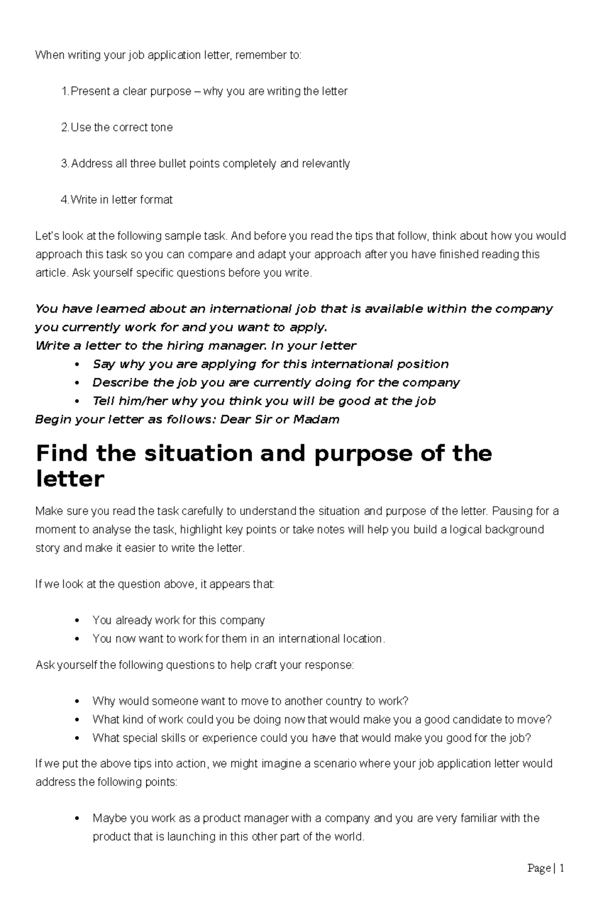 Application Letter - Principles and Procedures for adapting Materials ...