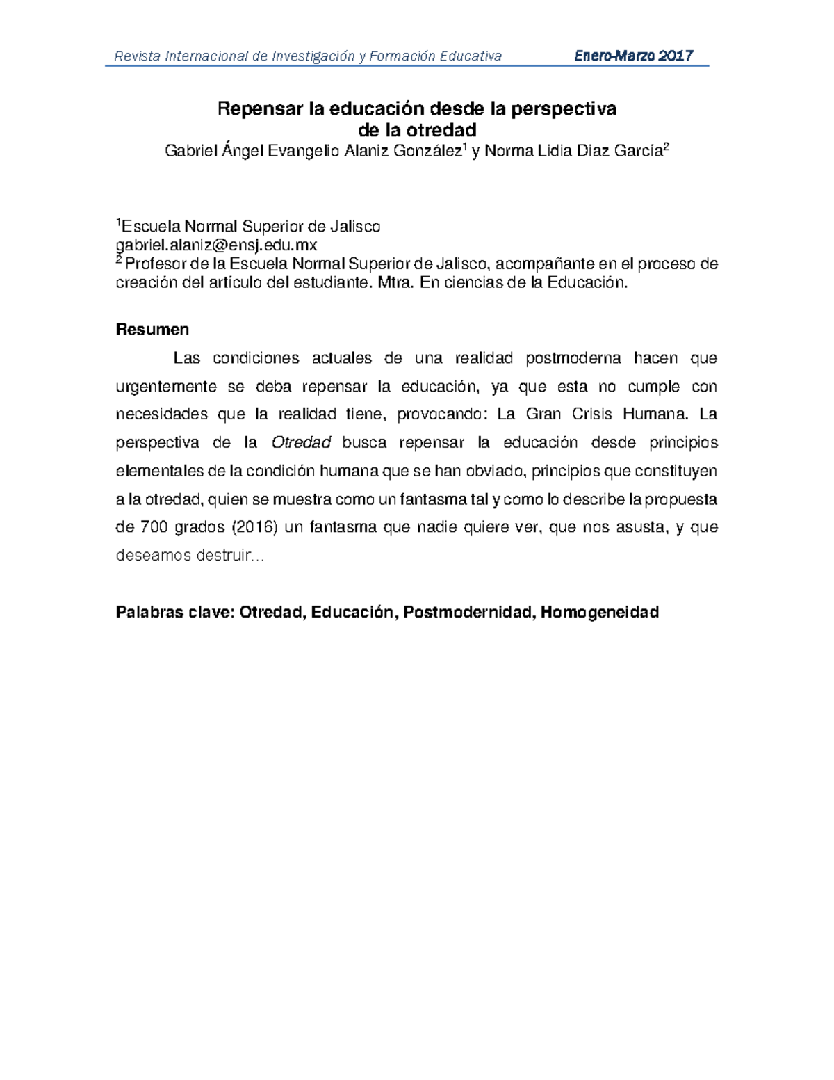 Repensar la Educación y la Otredad en Tiempos de Crisis Humanitaria ...