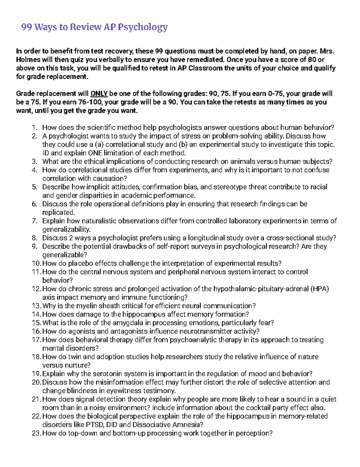 99 Ways to Review for the AP Exam - In order to benefit from test ...