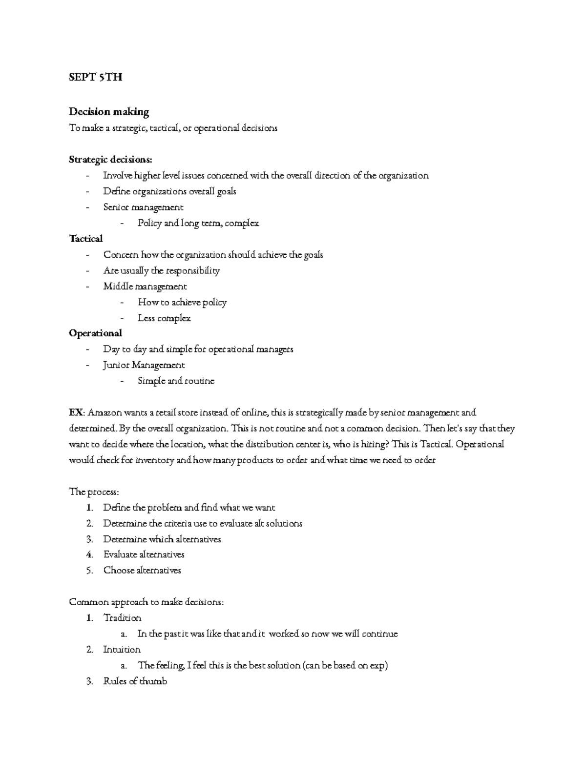 2DA3 - Decision Making Strategies and Analytics Notes - Studocu