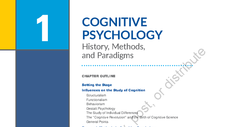 Cognitive Psychology (PSY 101): History, Methods, and Paradigms ...