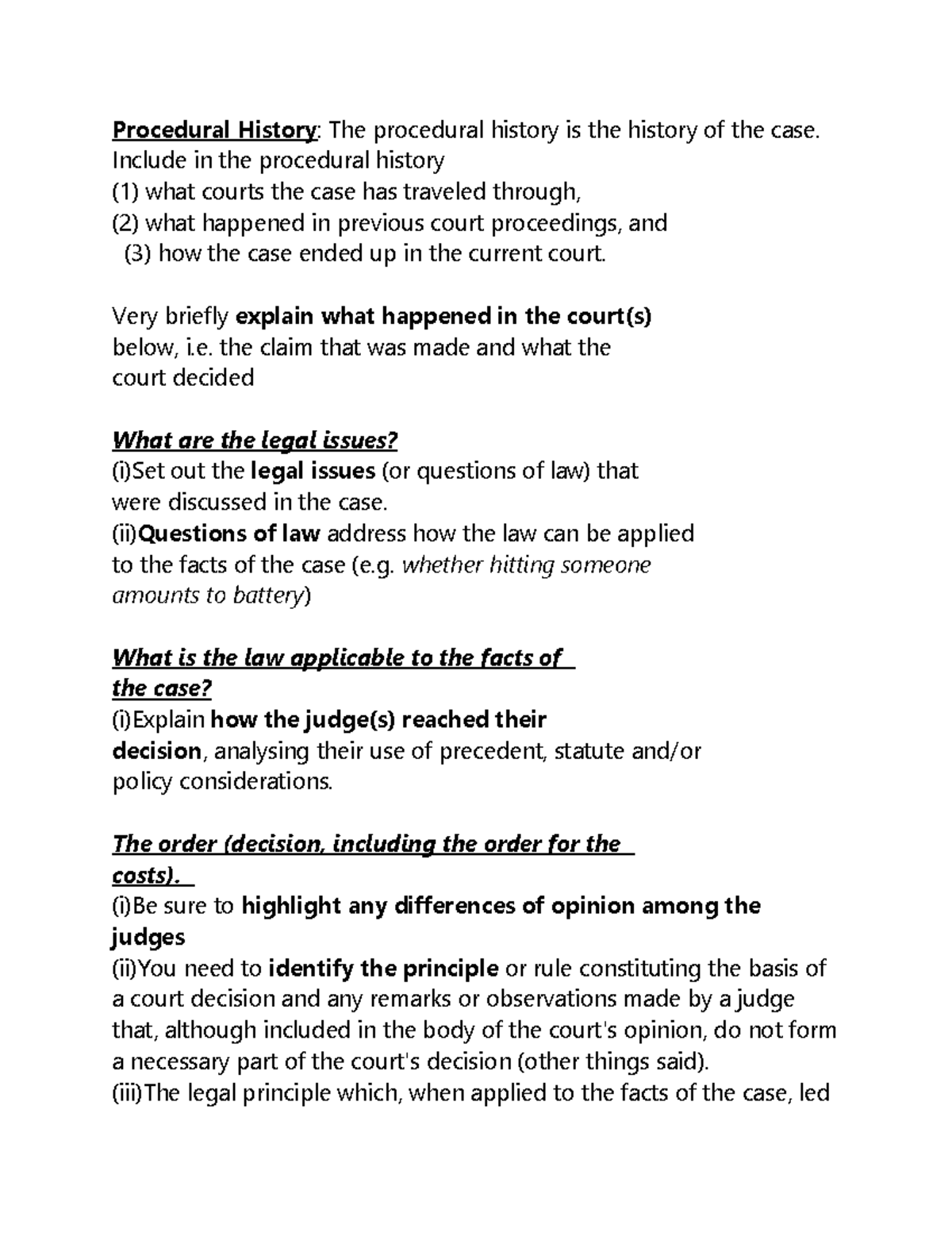 Effective Case Law Summary Techniques - Law 101 Guide - Studocu