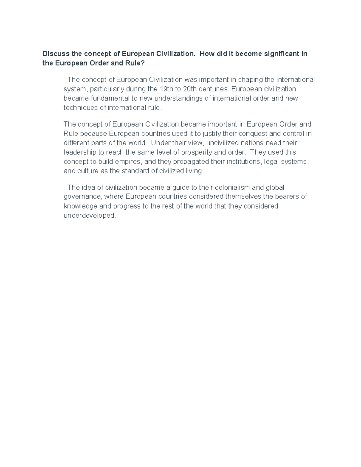 European Civilization - How did it become significant in the European ...