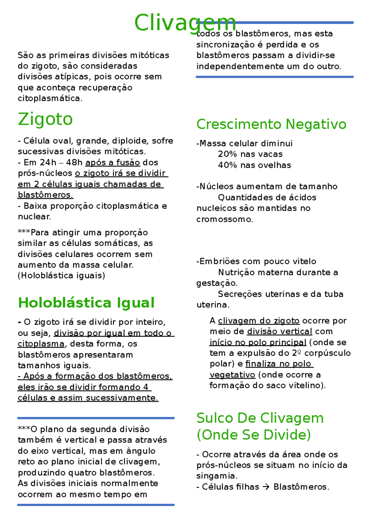 Clivagem - Resumos e anotações de aulas - Clivagem as primeiras do ...