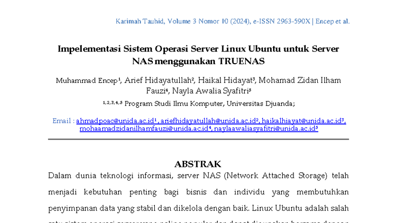 Implementasi Server NAS dengan Linux Ubuntu & TrueNAS (11338) - Studocu