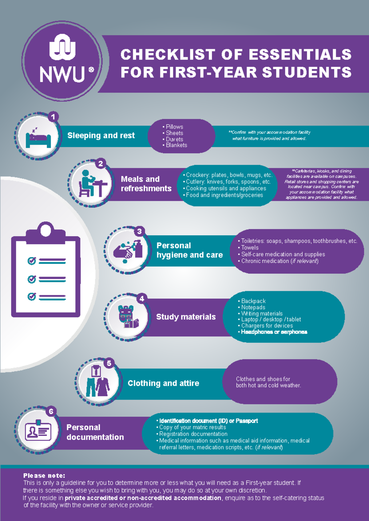 Essentials Checklist for FY Students: What to Bring - Studocu