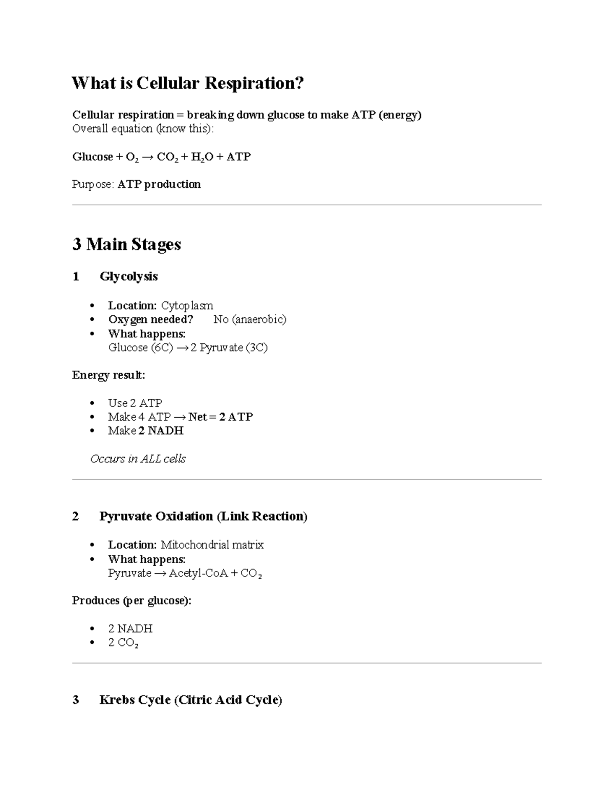 BIO102 - Cellular Respiration Overview and ATP Production - Studocu