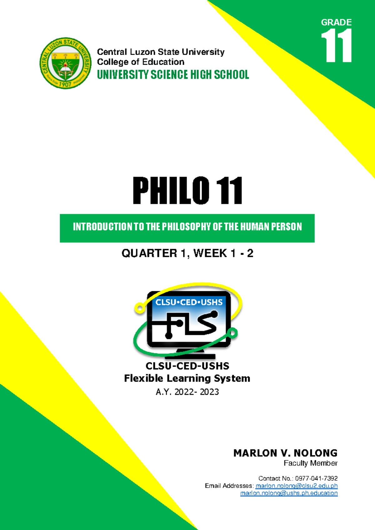 PHILO 11 Introduction to Human Philosophy Lessons: Module 1-2 Overview ...