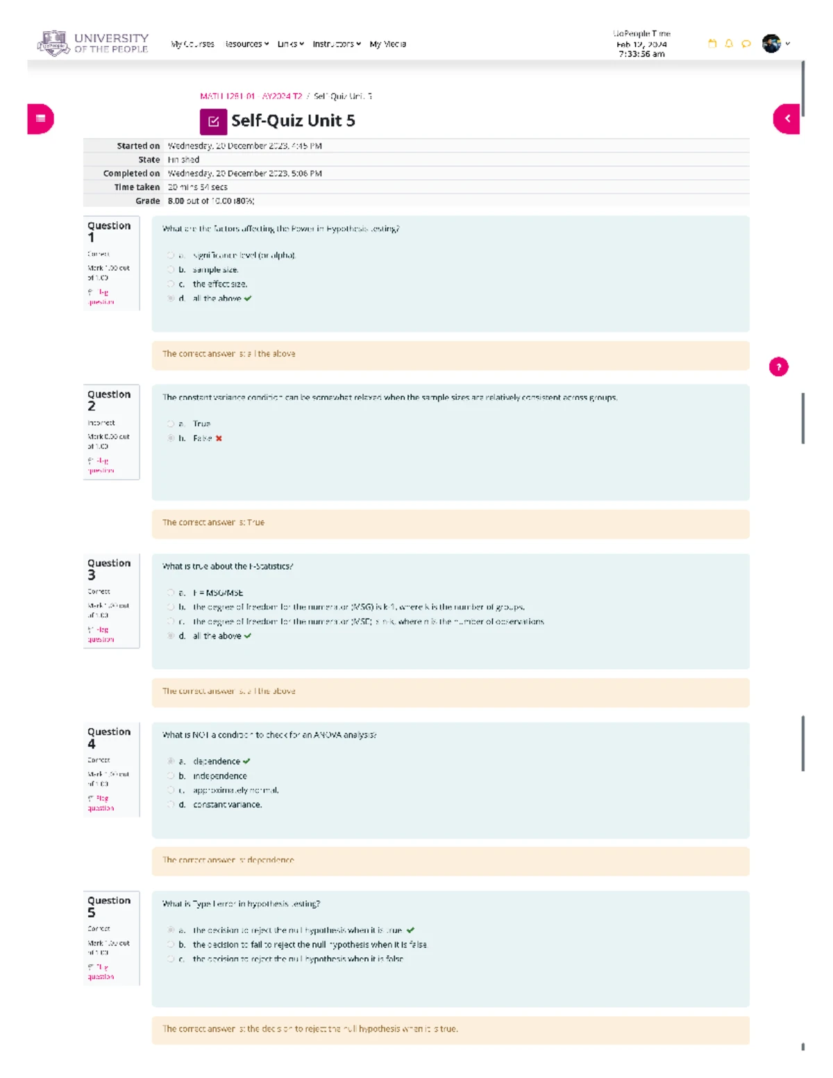 Unit 6 Self Quiz Review - Key Concepts and Questions - Studocu