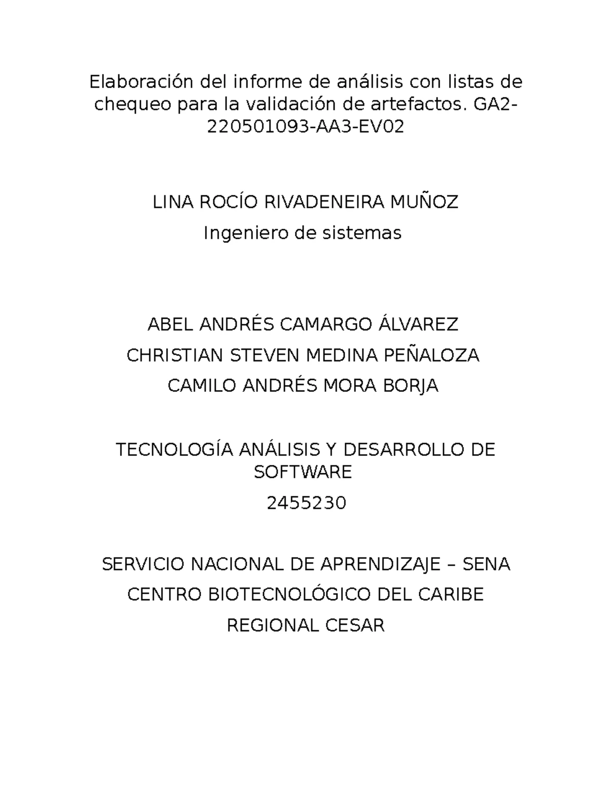 Cuestionario. GA2-240202501-AA2-EV01 - Análisis y Desarrollo de Software - Studocu