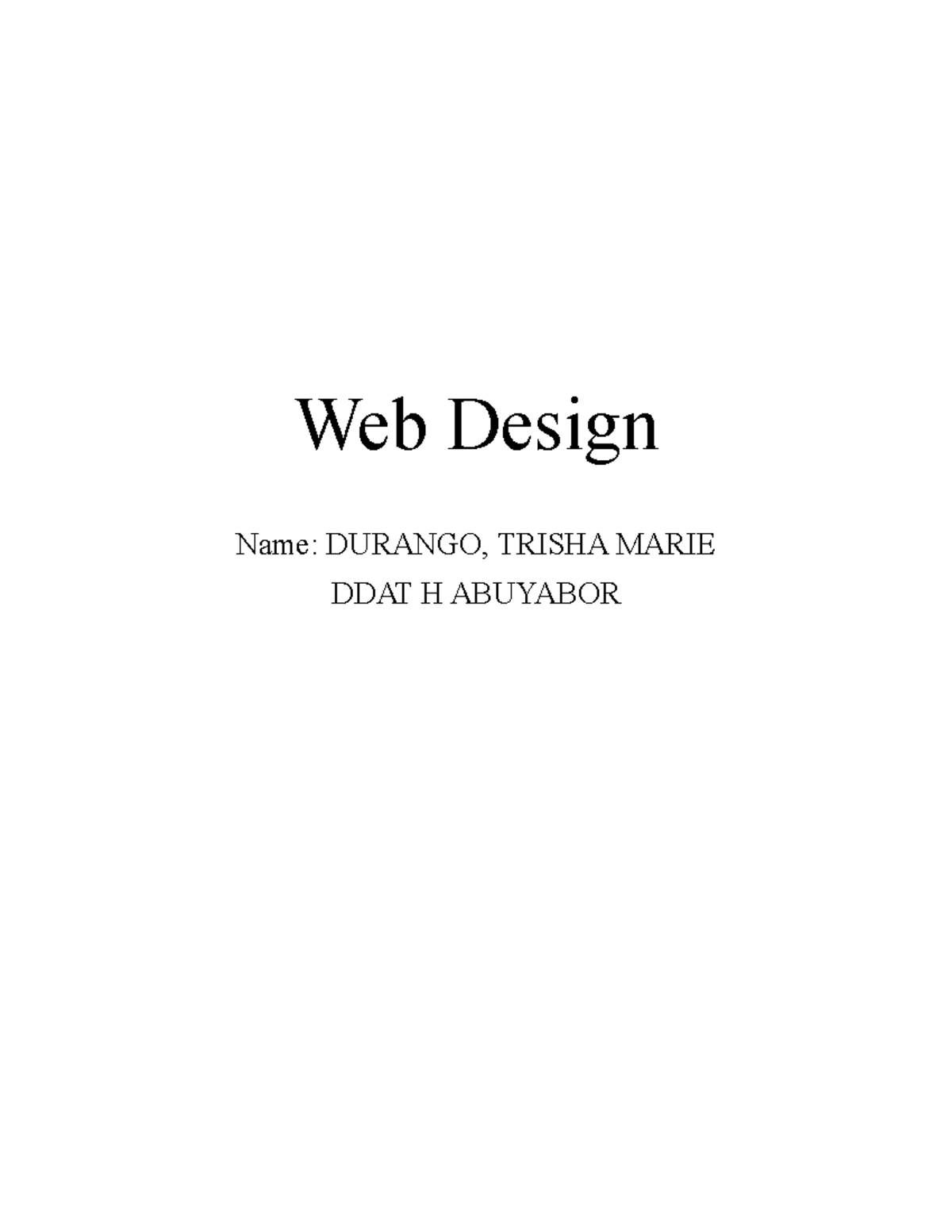 Web Design Activities for DDAT H: Hands-On Tasks and Formatting - Studocu
