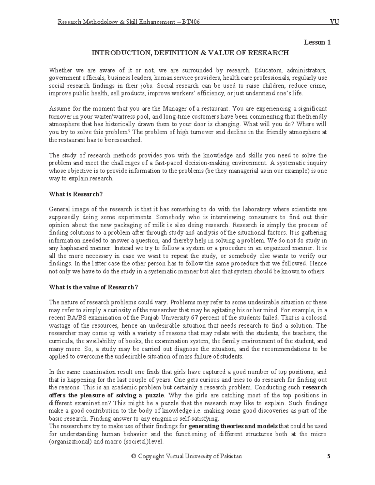 Lesson No. 1 Handouts - Research Methodology & Skill Enhancement ...